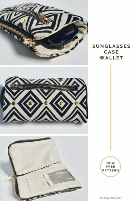 DIY Sunglasses Case Wallet - Free Sewing Pattern - So Sew Easy