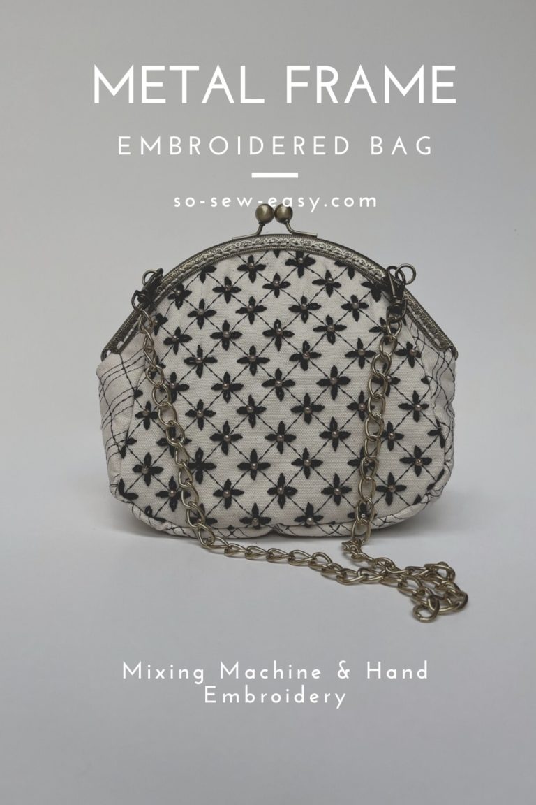 Metal Frame Embroidered Bag Pattern - Mixing Machine & Hand Embroidery ...